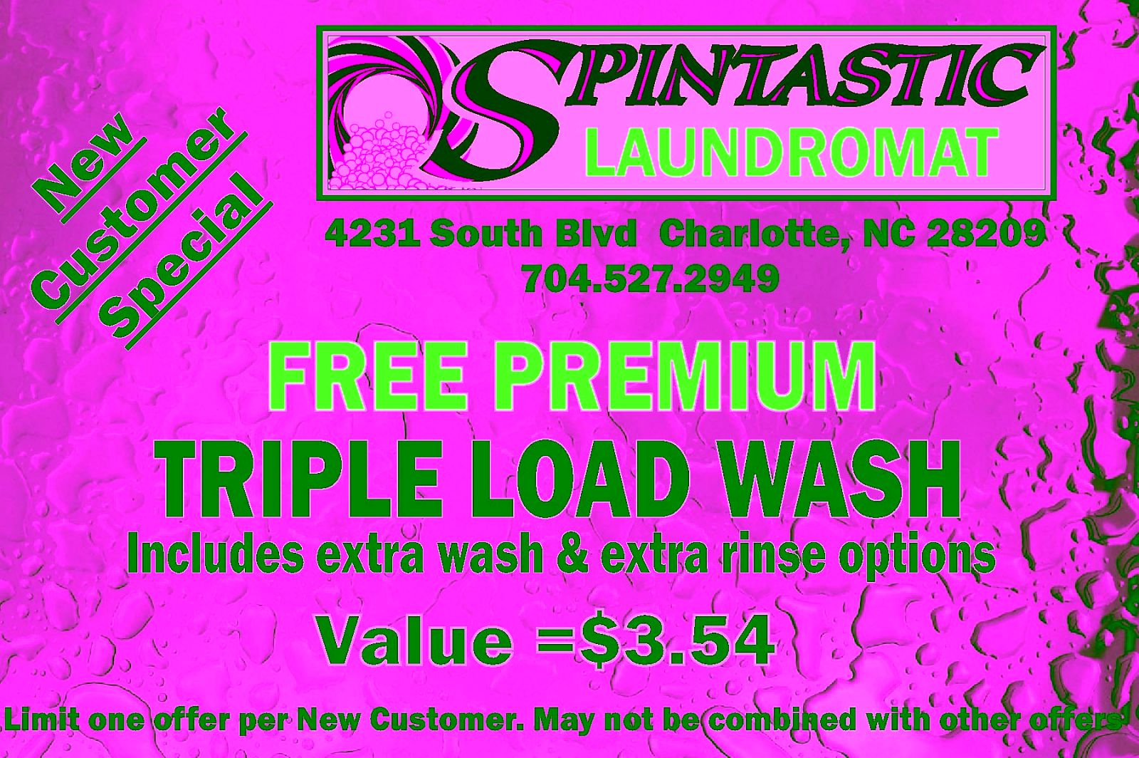 Web Specials On Laundry Services At The Spintastic Laundromat